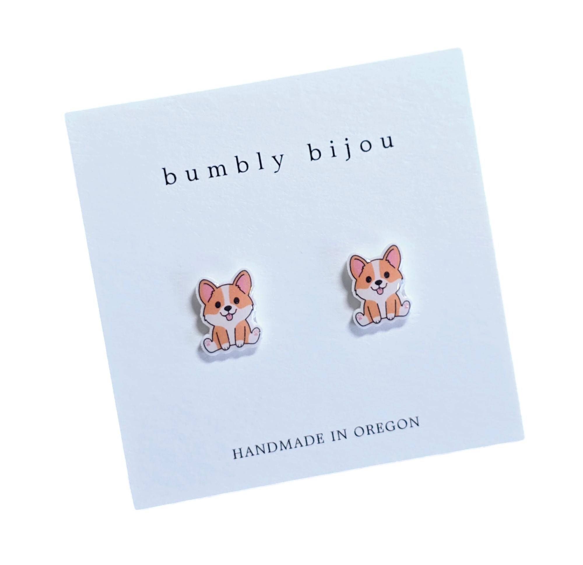 CORGI Stud Earrings / Hypoallergenic Titanium Posts / Corgi Lover Gift ...