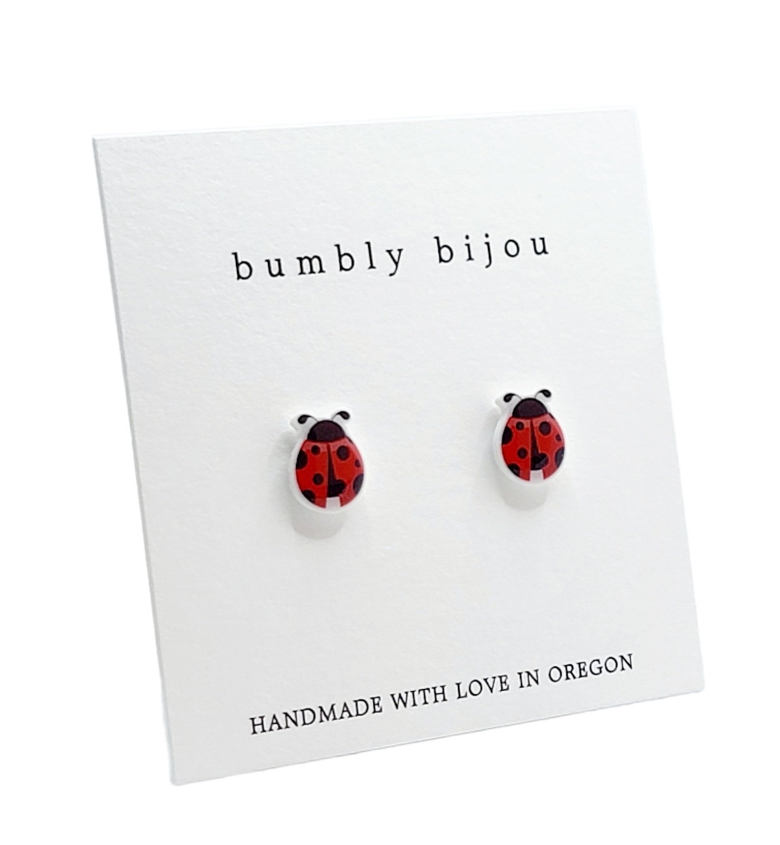 LADYBUG Earrings / Hypoallergenic Titanium Post- Kids Girls Women Cute ...