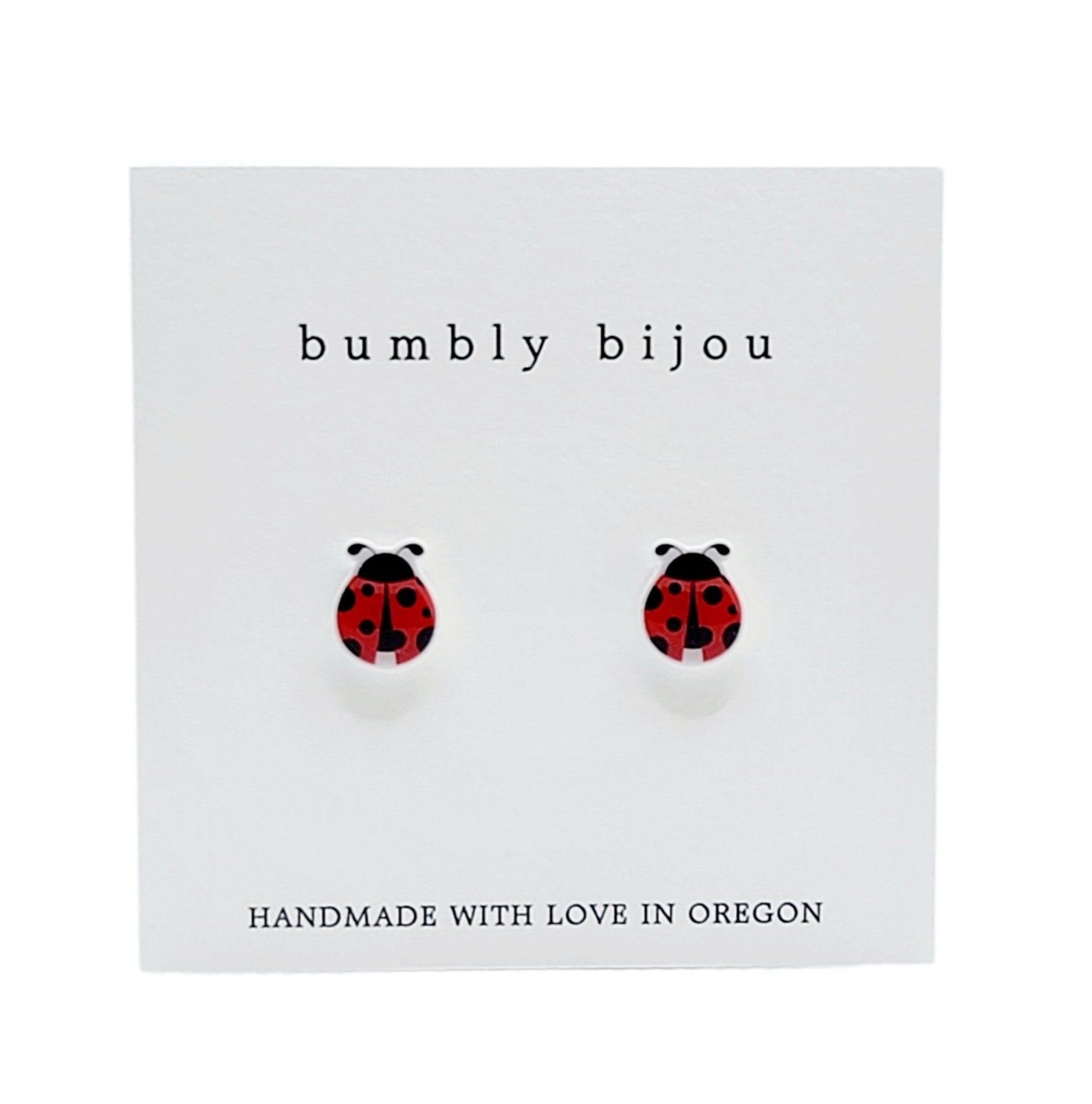 LADYBUG Earrings / Hypoallergenic Titanium Post- Kids Girls Women Cute ...