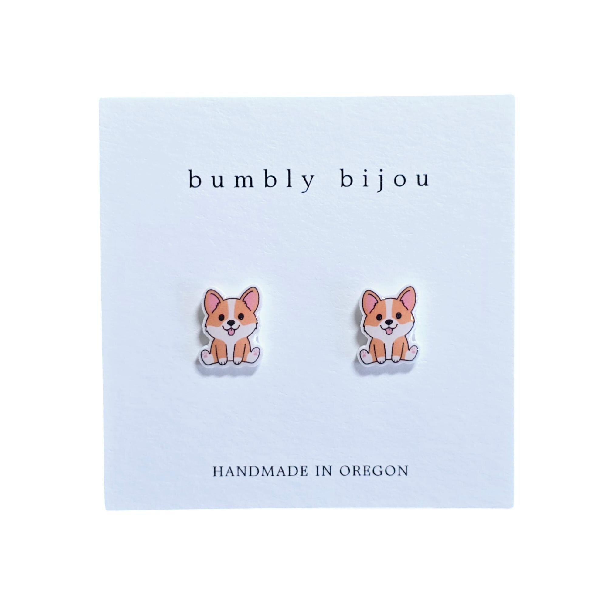 CORGI Stud Earrings / Hypoallergenic Titanium Posts / Corgi Lover Gift ...