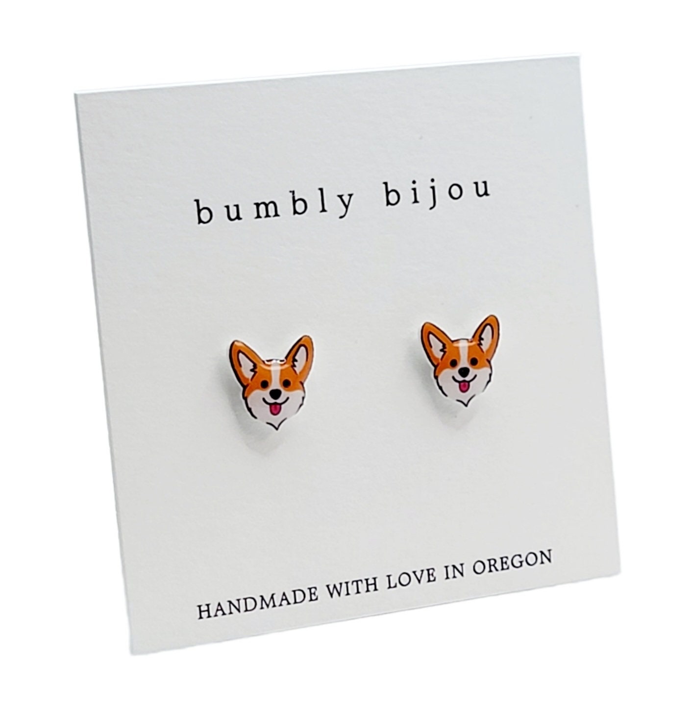 CORGI FACE Earrings / Hypoallergenic Titanium Posts / Corgi Butt Cute ...