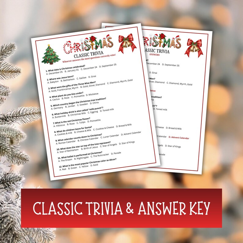 Jeu-questionnaire de Noël à imprimer, Quiz sur les fêtes pour enfants ...