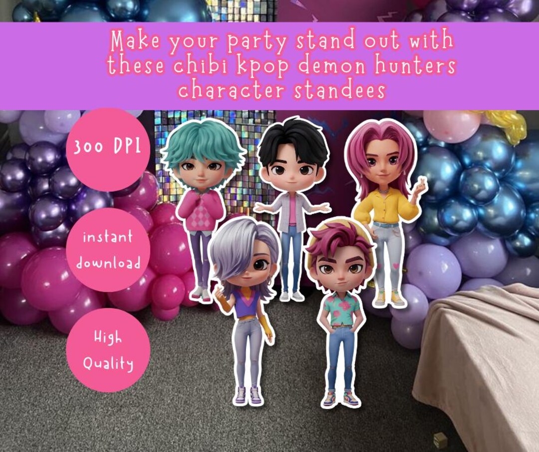 Chibi Kpop Standee Cutouts | Kpop Idol Party Decor (digital Download ...
