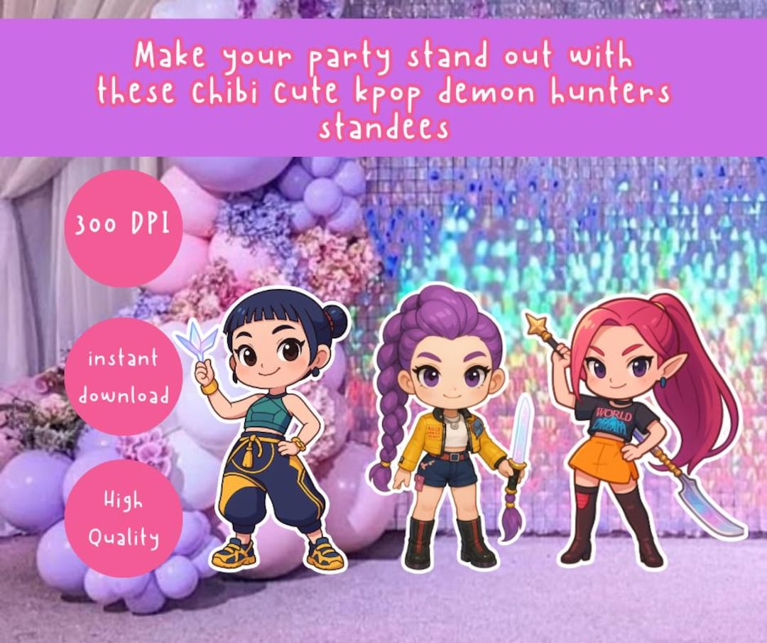 Printable Chibi Kpop Demon Hunter Printable Standee Cut Outs, Kpop ...