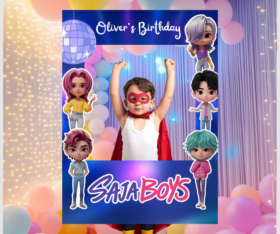 Chibi Kpop Birthday Selfie Frame | Anime Party Photo Booth (digital ...