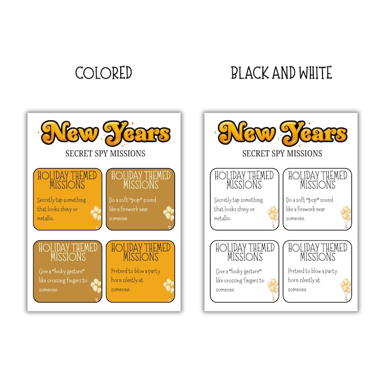 New Year’s Secret Spy Mission Game Printable | Kids Fun Party Activity ...