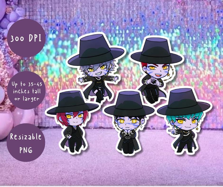 Chibi Kpop Idol Boys Standee Cutouts, Spooky Halloween Party Decor ...