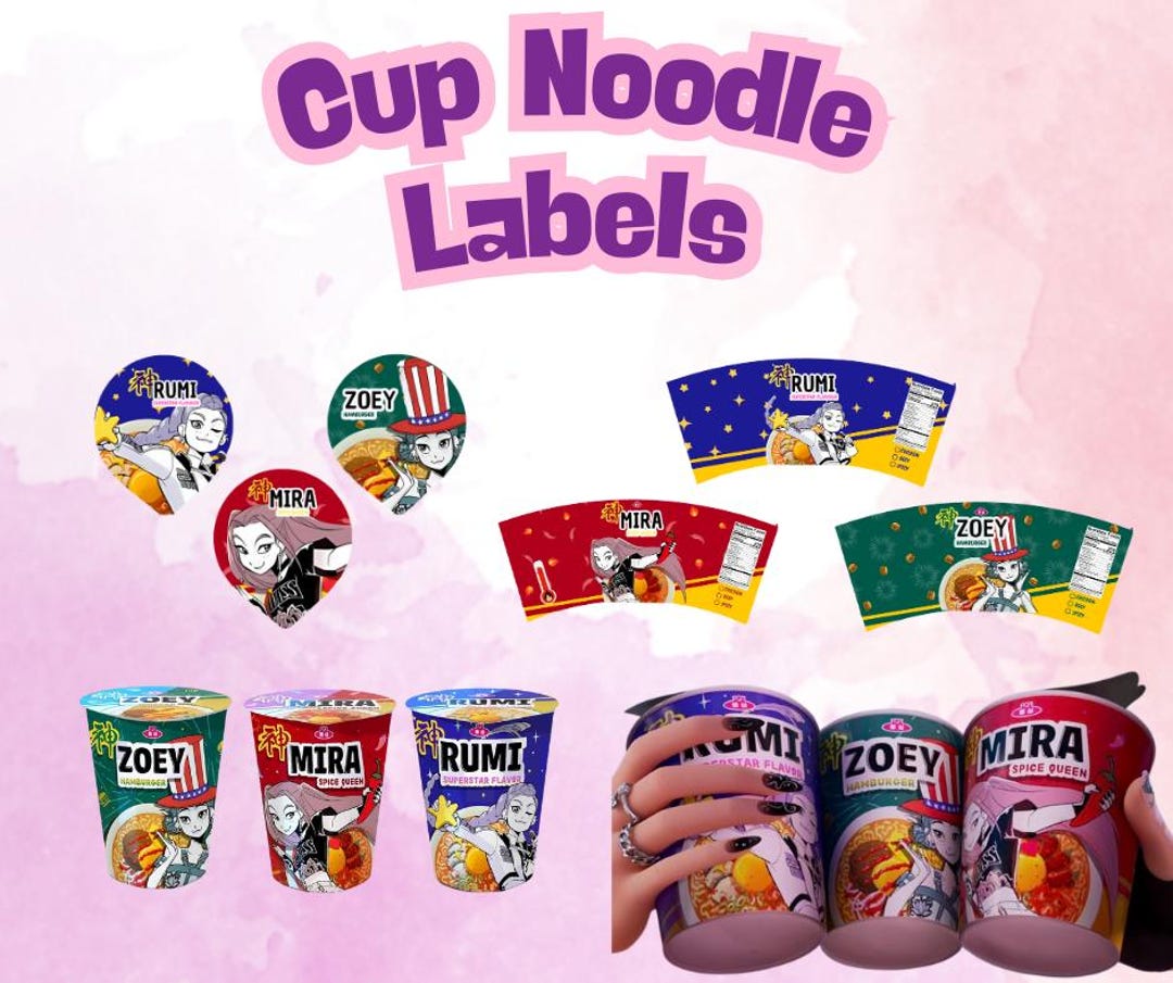 Kpop Cup Noodle Label Template: Editable Ramen Party Favor (digital ...