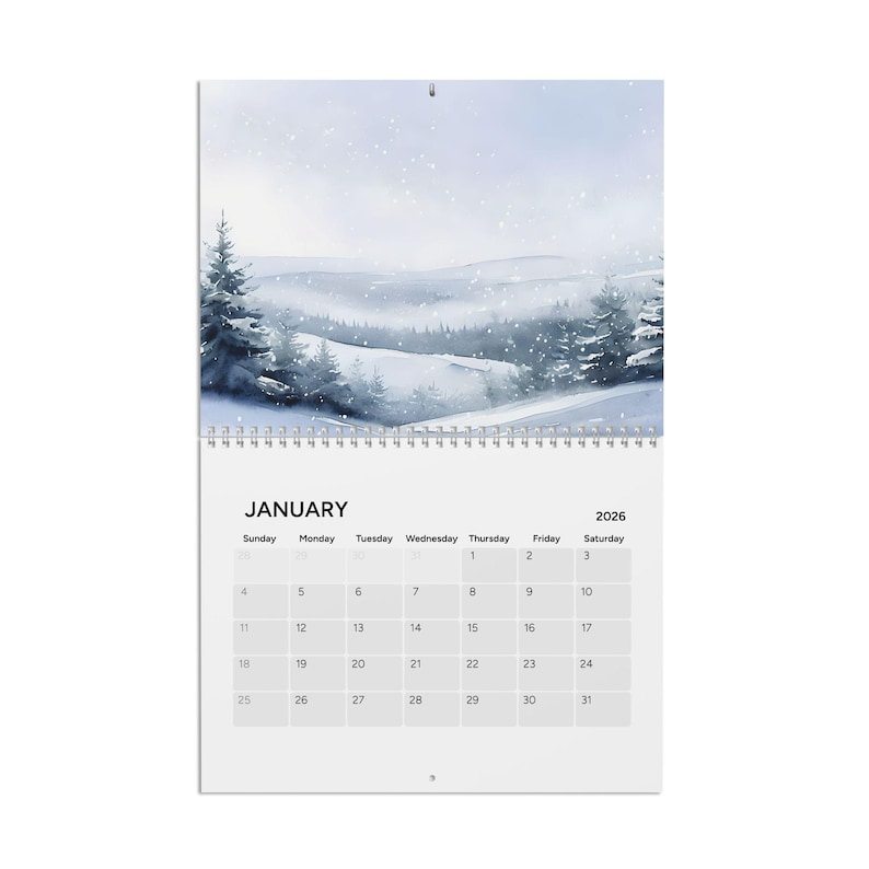 Watercolor Landscape Calendar 2026 | Wall Calendar, Scenic Monthly ...
