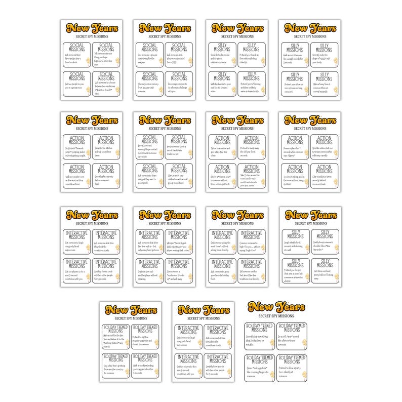 New Year’s Secret Spy Mission Game Printable | Kids Fun Party Activity ...