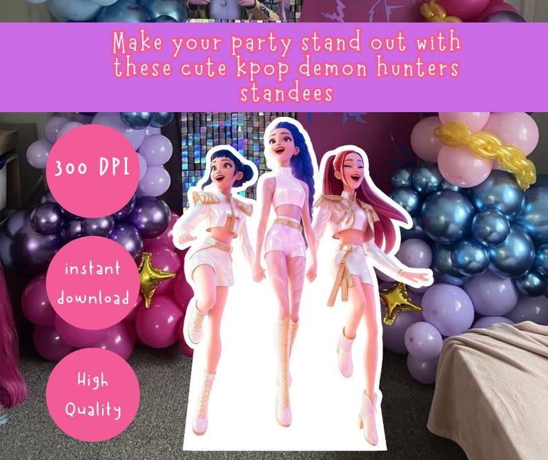 Printable Kpop Demon Hunters Standee Cutouts | Printable Cutout | 300 ...