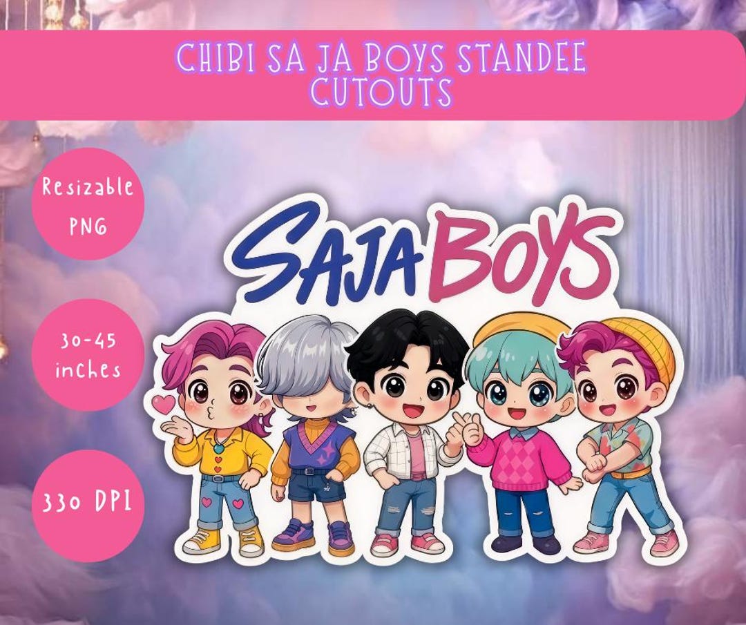 Chibi Anime Idol Boys Standee Cutouts – K-pop Inspired Cartoon ...