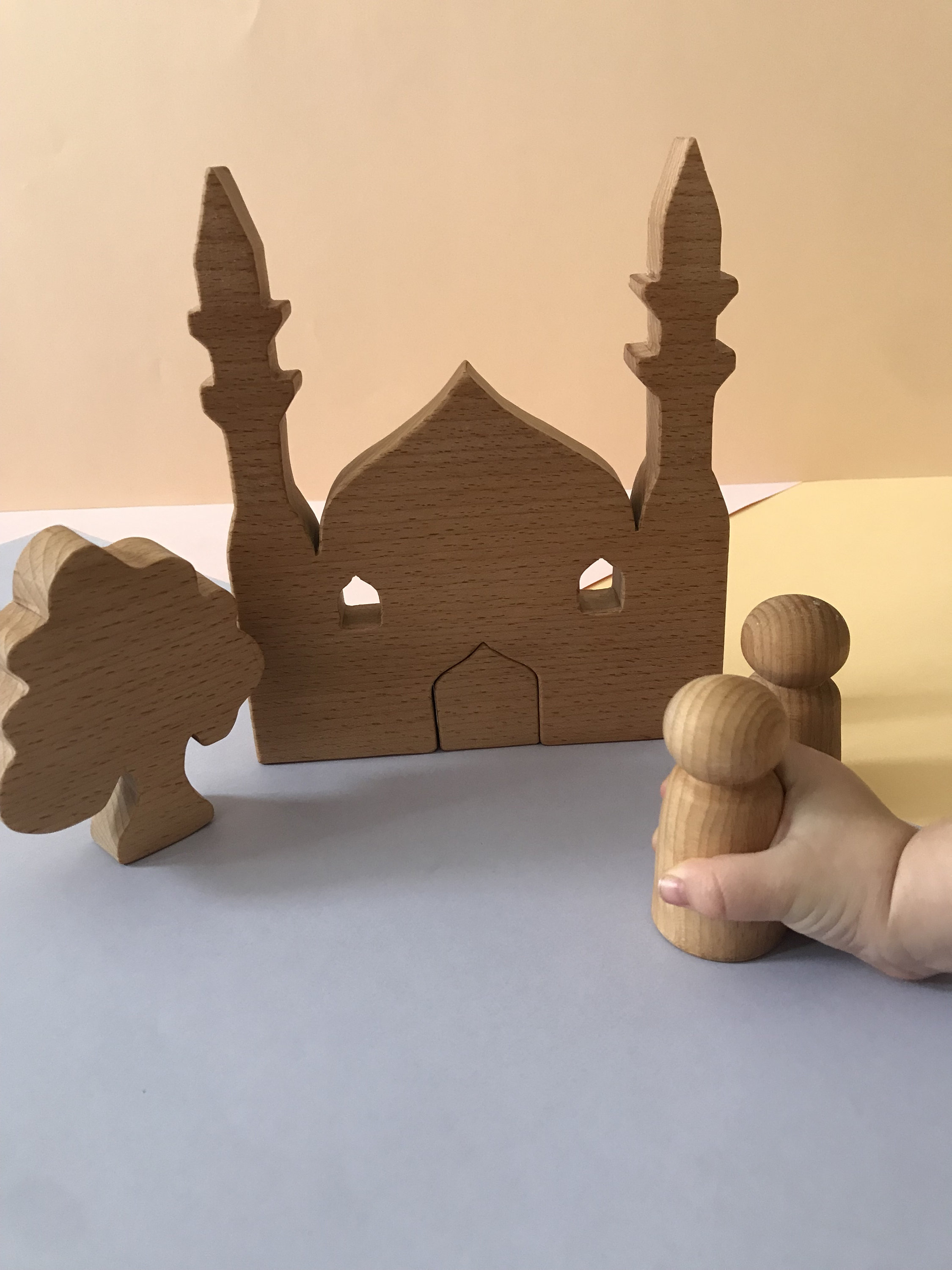 Wooden Mosque Toy Set, Wooden Toys, Wooden Masjid, Natural Toys ...