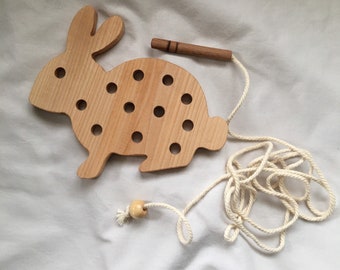 Wooden Lacing Toy | Etsy