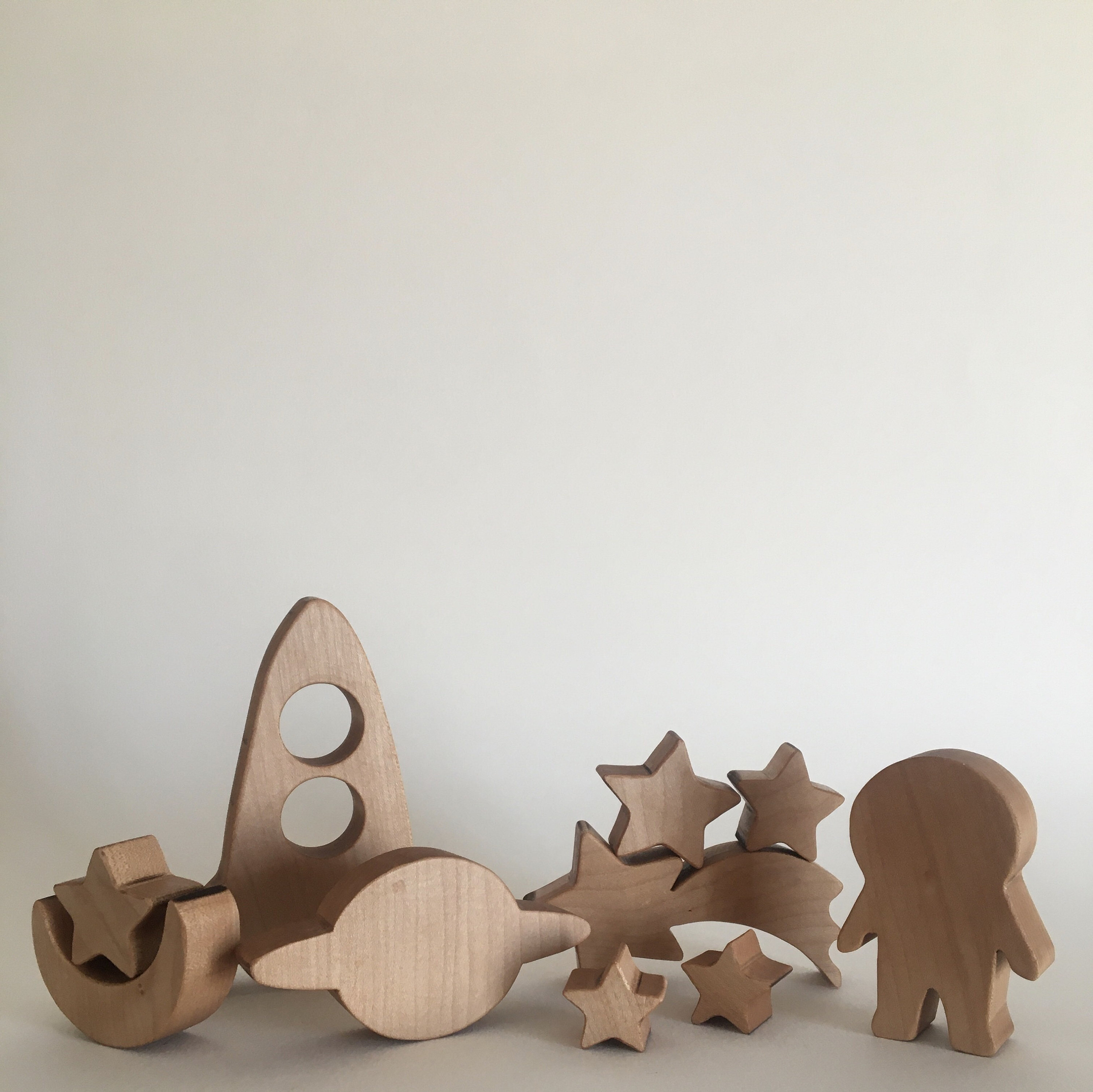 Wooden Space Set Wooden Space Toys Wooden Rocket Wooden - Etsy