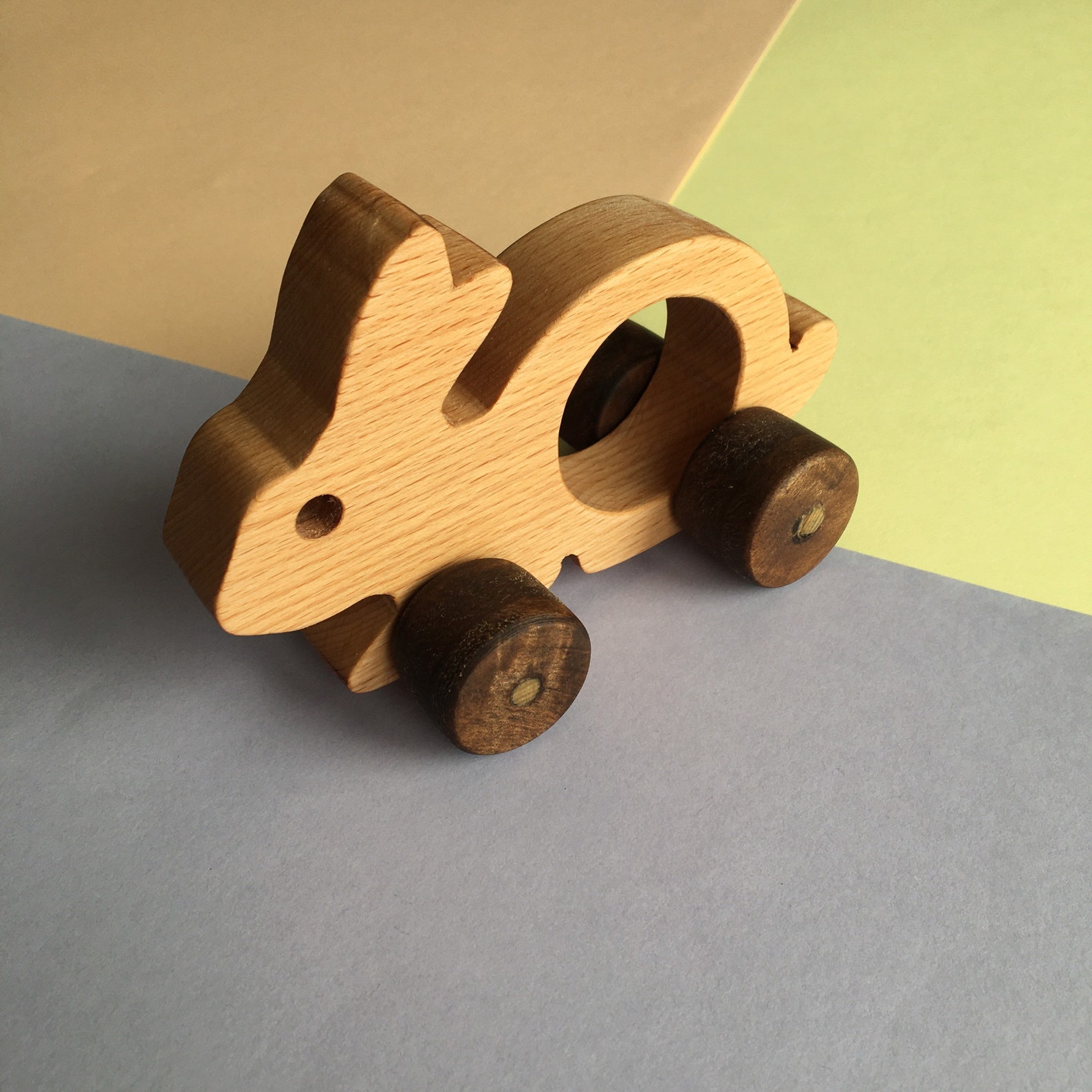 Wooden Toy Car, Wooden Animal Car, Wooden Rabbit Car, Wooden Car, 1st ...