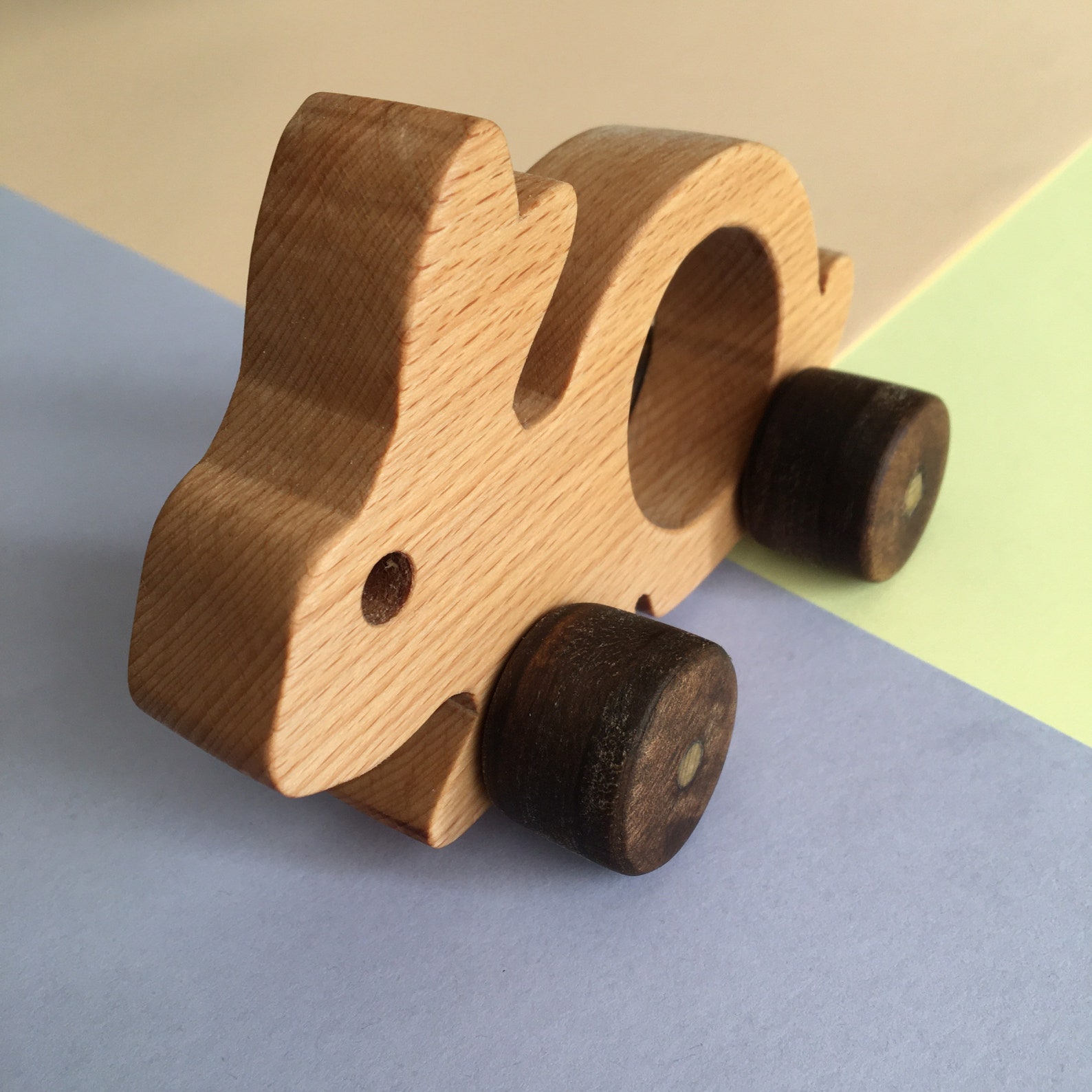 Wooden Toy Car, Wooden Animal Car, Wooden Rabbit Car, Wooden Car, 1st ...