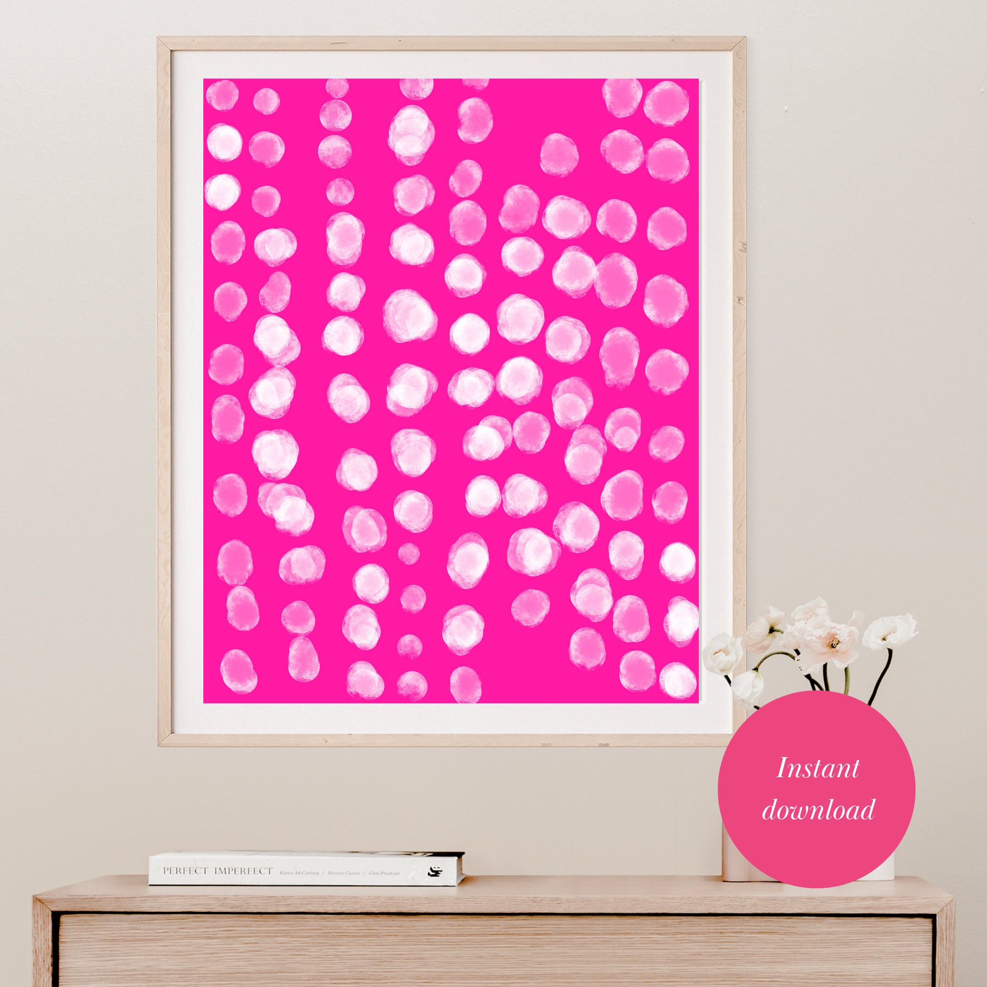 Hot Pink Wall Art Set of 3 Prints Set of 3 Pink Prints Over - Etsy