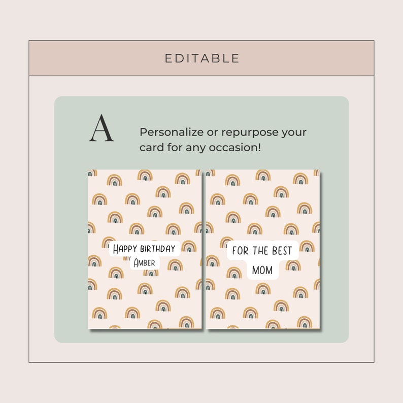 Editable Birthday Card Happy Birthday Card Digital Card | Etsy