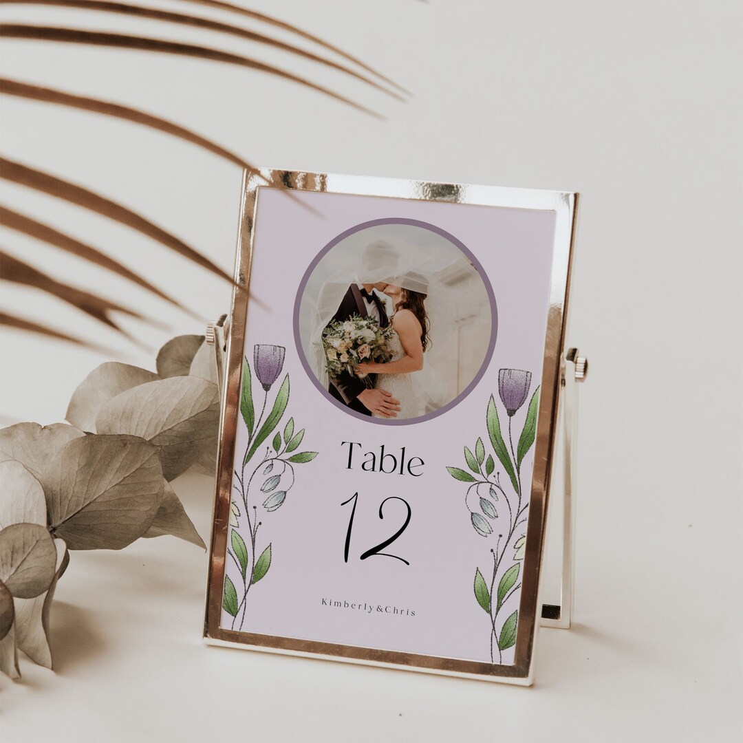 Table Numbers Print, Art Deco Table Numbers, Floral Wedding Template ...