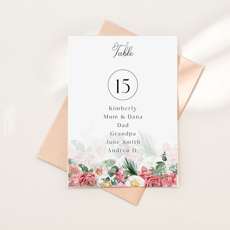Rose Pink Seating Chart Seating Chart Sign Table Seating | Etsy