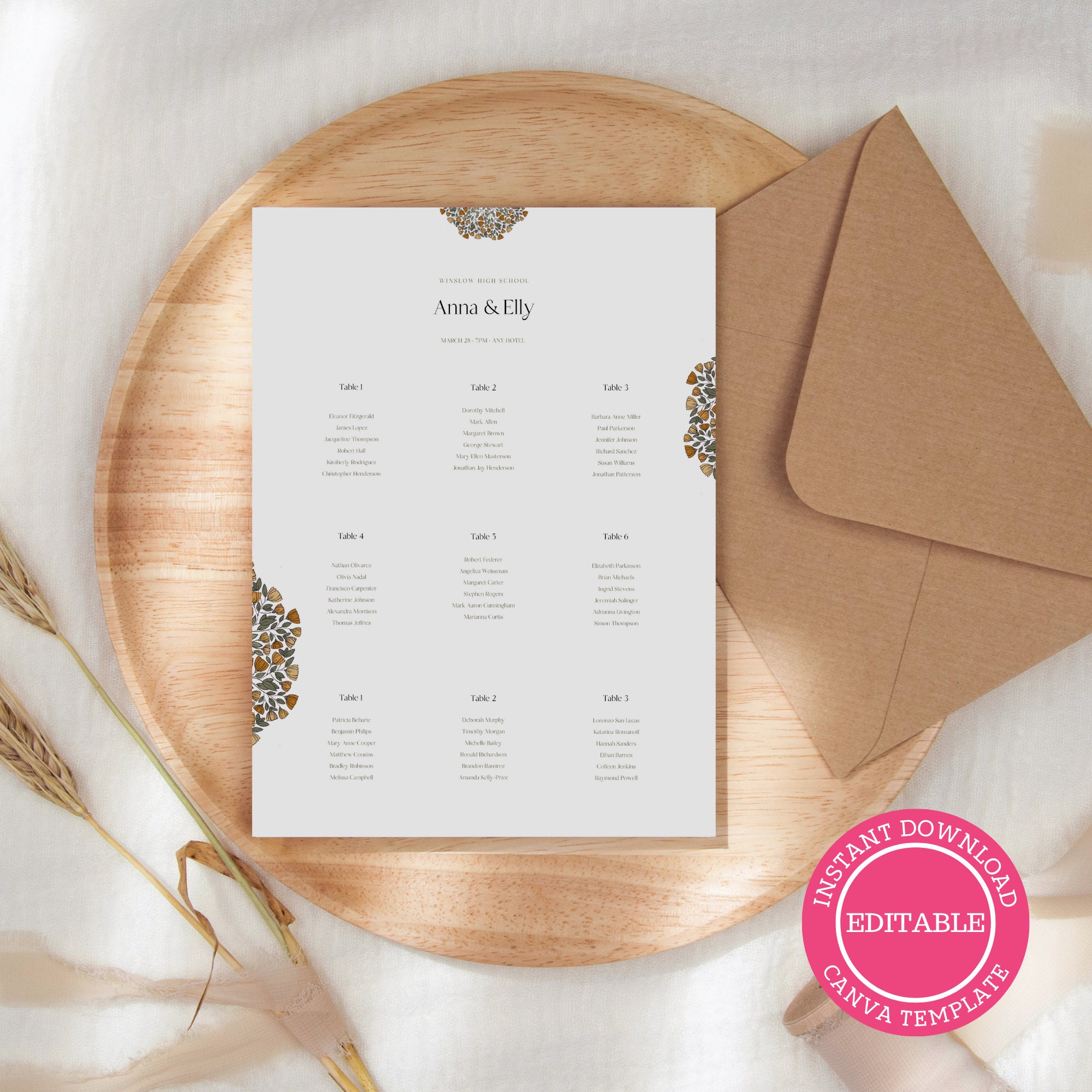 Seating Chart Seating Chart Sign Table Seating Chart - Etsy