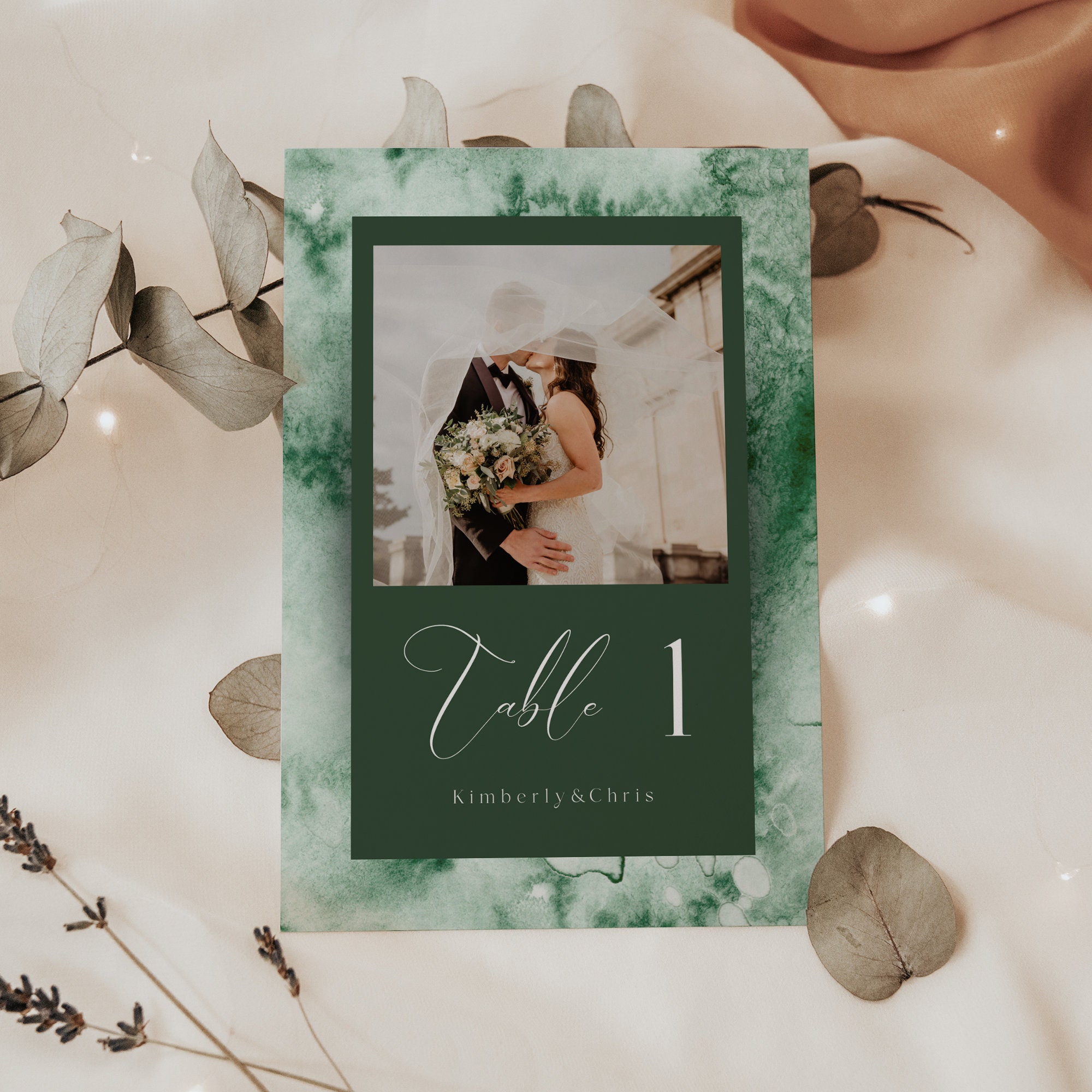 Emerald Green Table Numbers Watercolour Table Numbers - Etsy