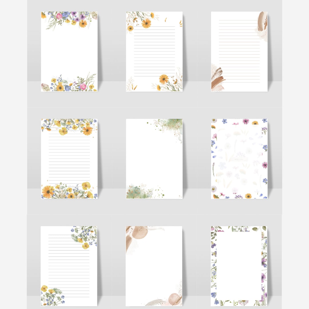 Printable Stationery Paper, Canva Templates, 50 Designs,rintable ...