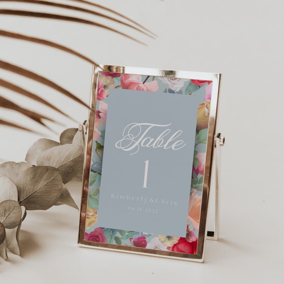 Modern Table Numbers Garden Table Numbers Floral Wedding | Etsy