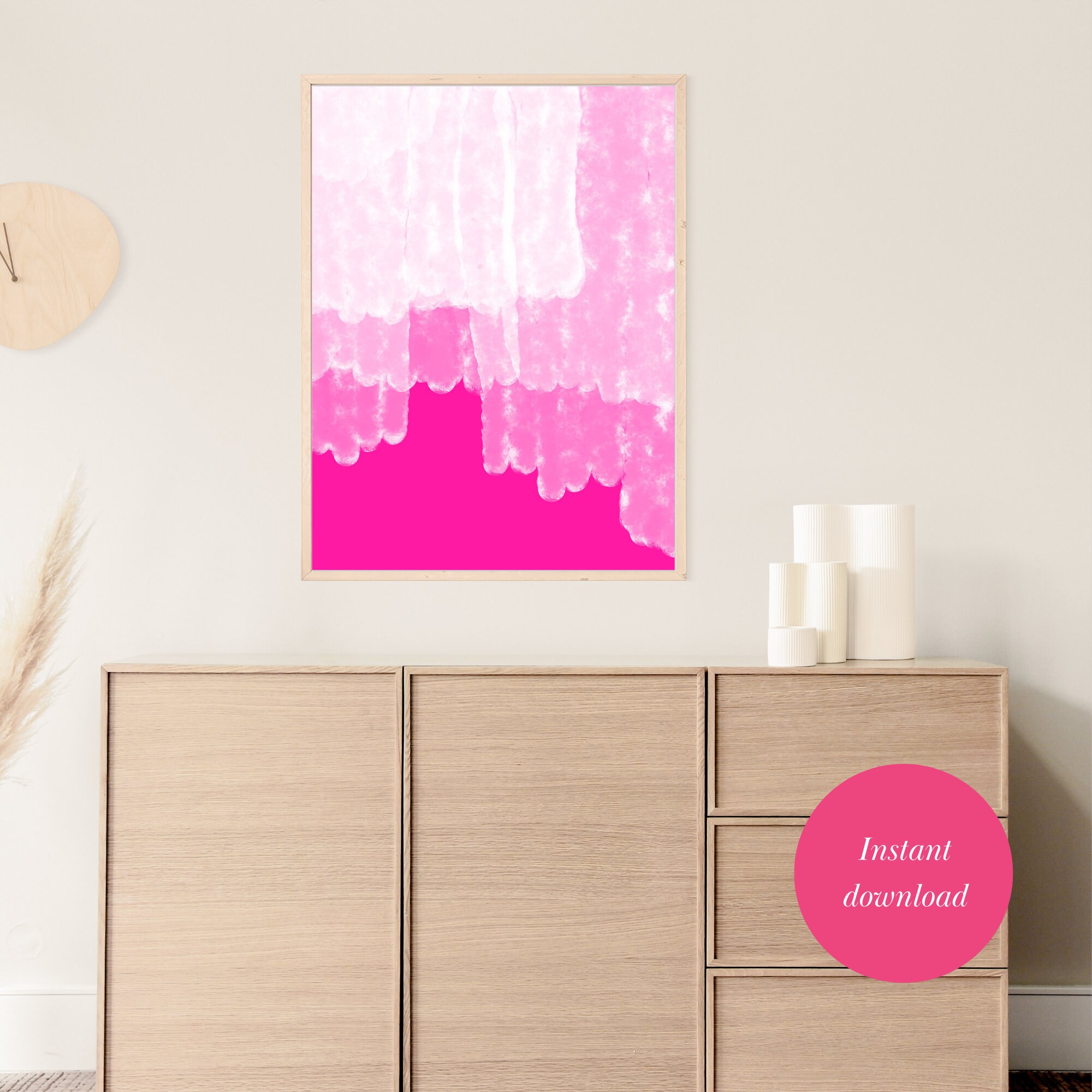 Hot Pink Wall Art Set of 3 Prints Set of 3 Pink Prints Over - Etsy