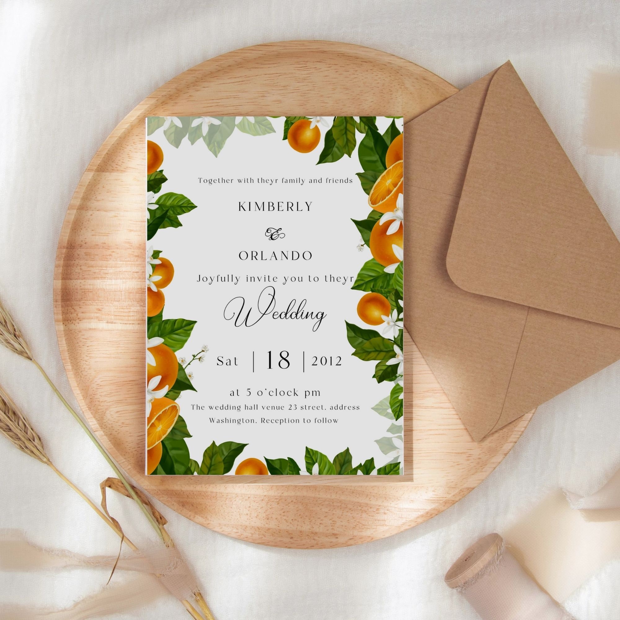 Oranges Ceremony Program, Wedding Program Template Wedding Program ...