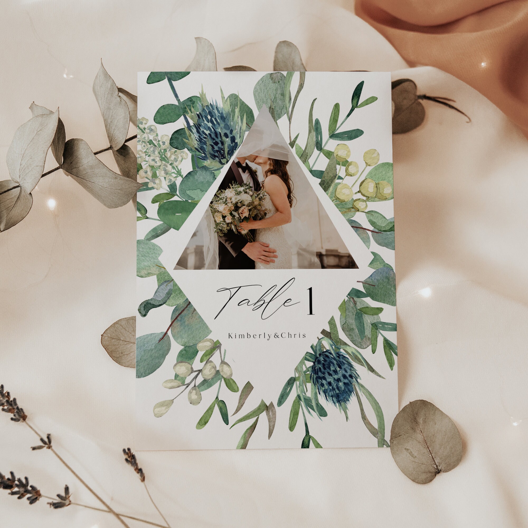 Eucalyptus Table Numbers, Wedding Table Number Template, Editable ...