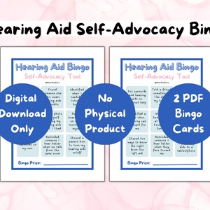 Hearing Aid Self-advocacy Bingo Printable PDF Download, Teacher of the ...