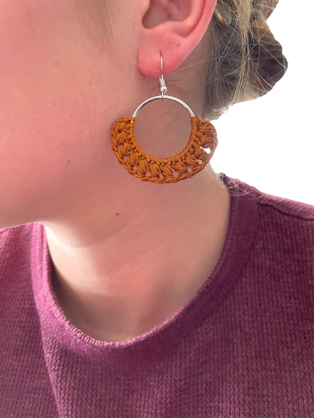 Crochet Hoop Earrings Pattern | Crochet Earring Pattern | Crochet ...