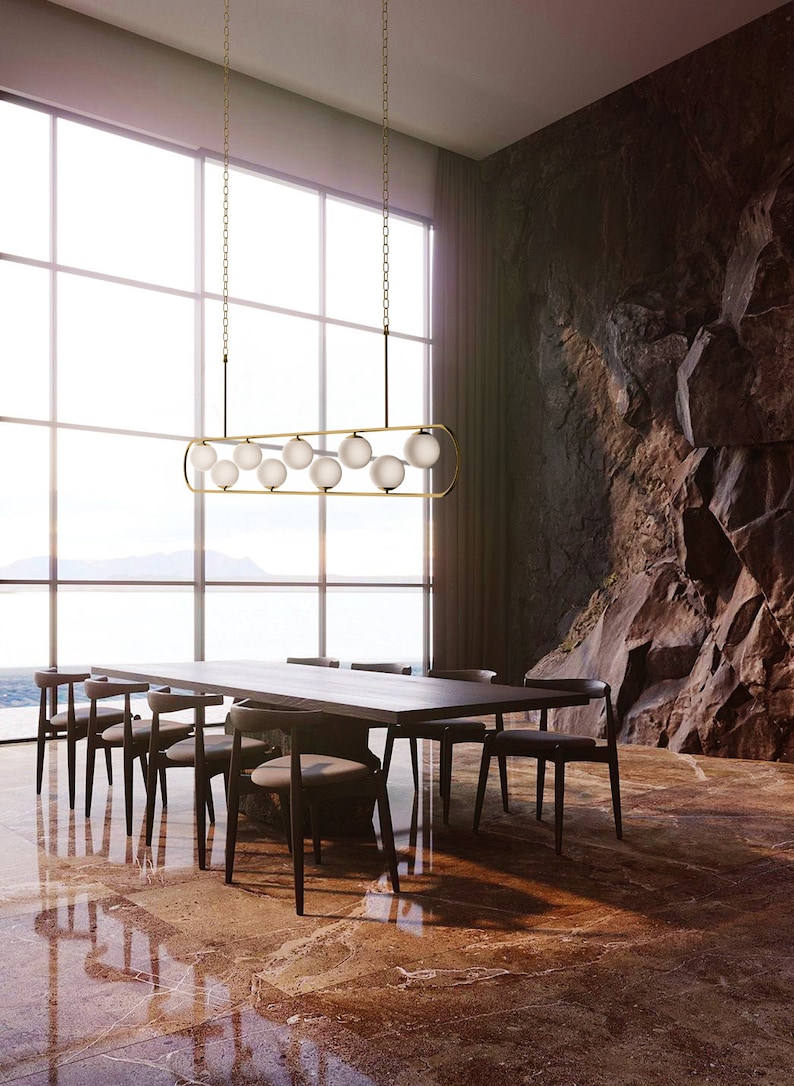 XL Multi Dinner Table Lighting XL Horizontal Pendant Light Modern ...