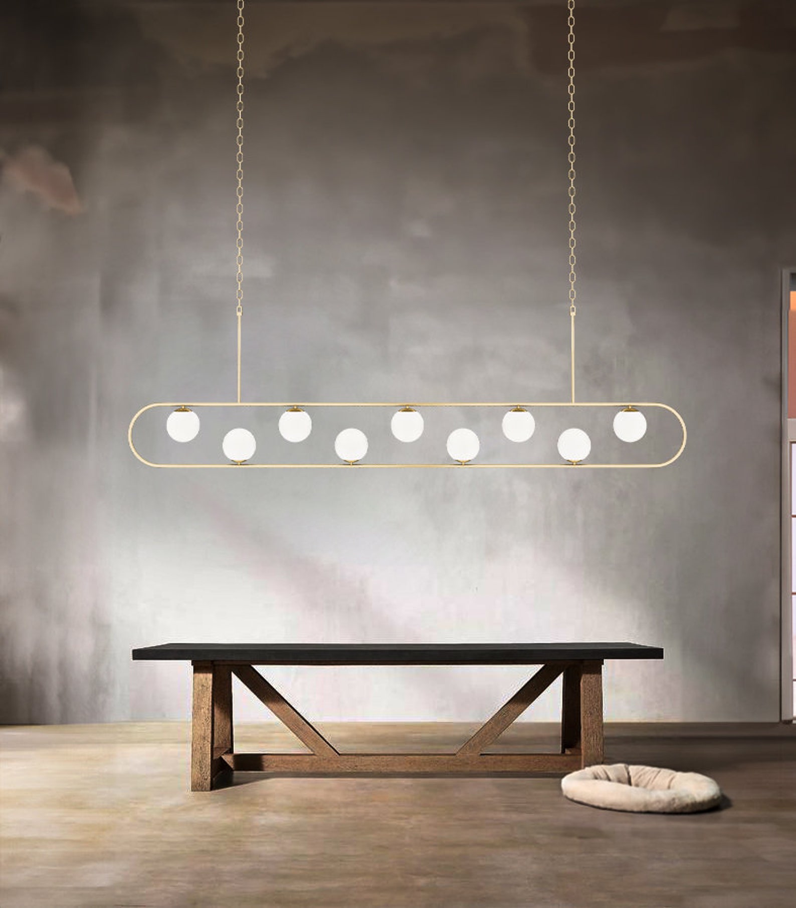 XL Multi Dinner Table Lighting XL Horizontal Pendant Light Modern ...