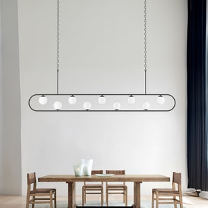 XL Multi Dinner Table Lighting XL Horizontal Pendant Light Modern ...