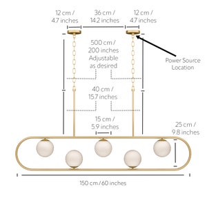 XL Multi Dinner Table Lighting XL Horizontal Pendant Light Modern ...