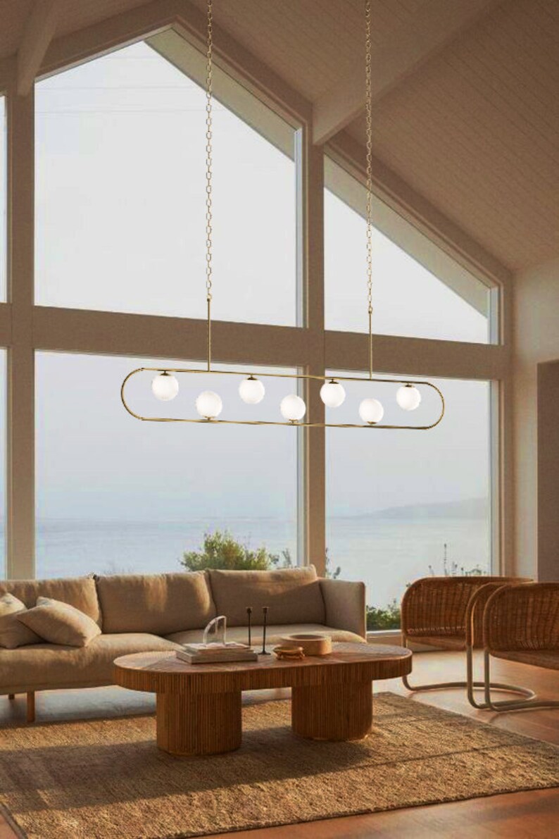 XL Multi Dinner Table Lighting XL Horizontal Pendant Light Modern ...