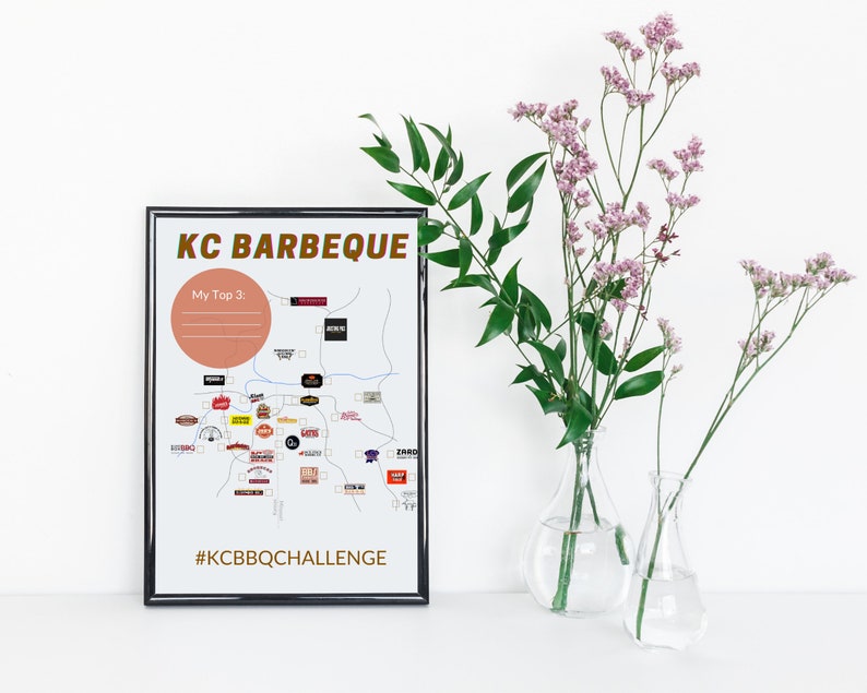 Kansas City Missouri: (BBQ Challenge) Printable Wall Art Map - Etsy