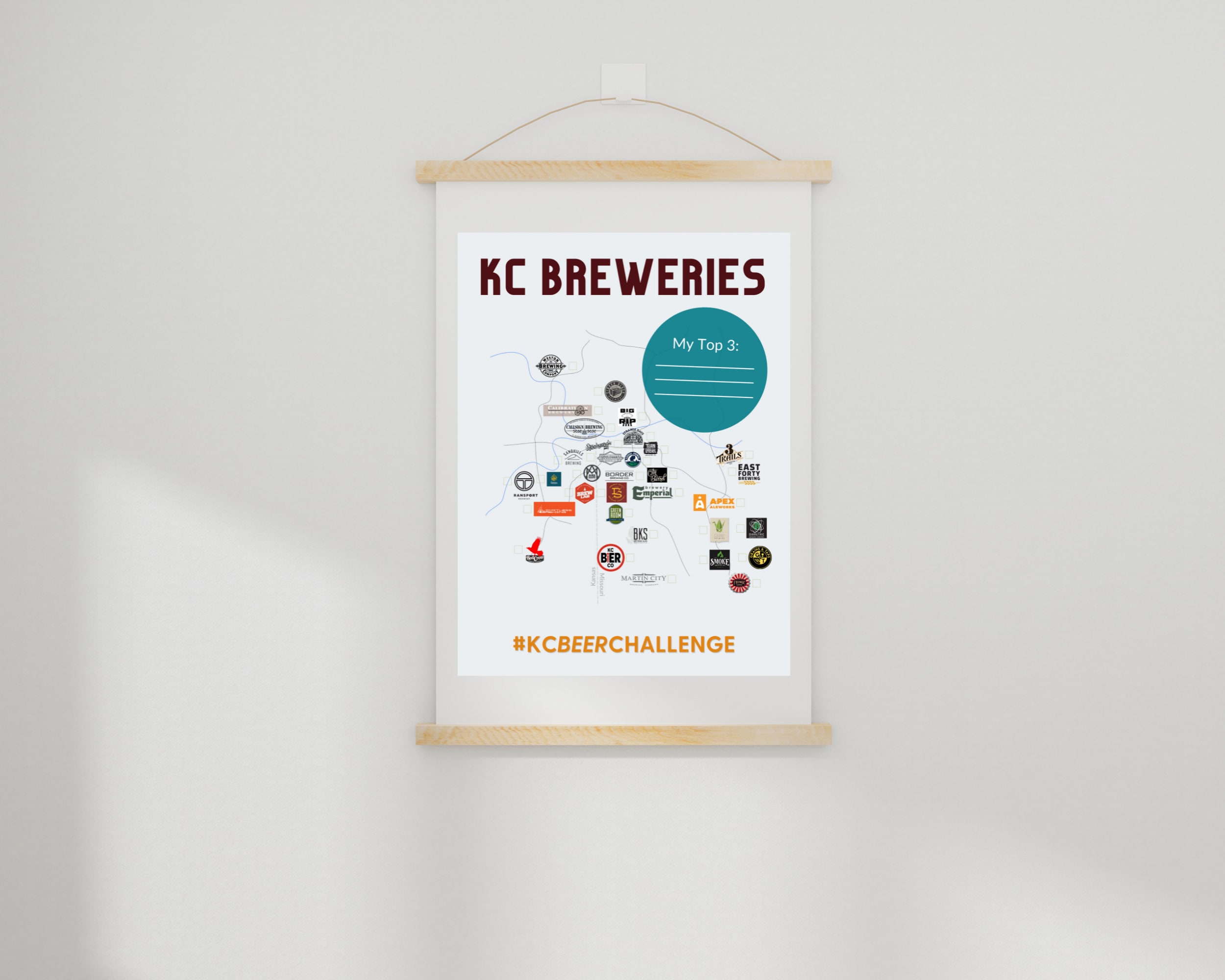 Kansas City Missouri Brewery Tour Map Printable Wall Art - Etsy