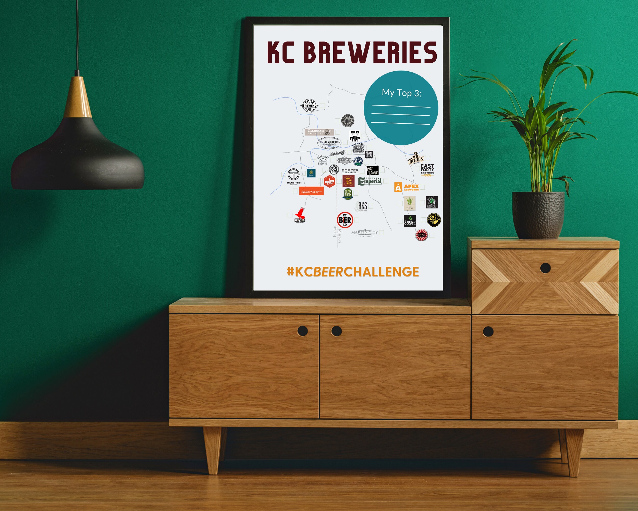 Kansas City Missouri Brewery Tour Map Printable Wall Art - Etsy