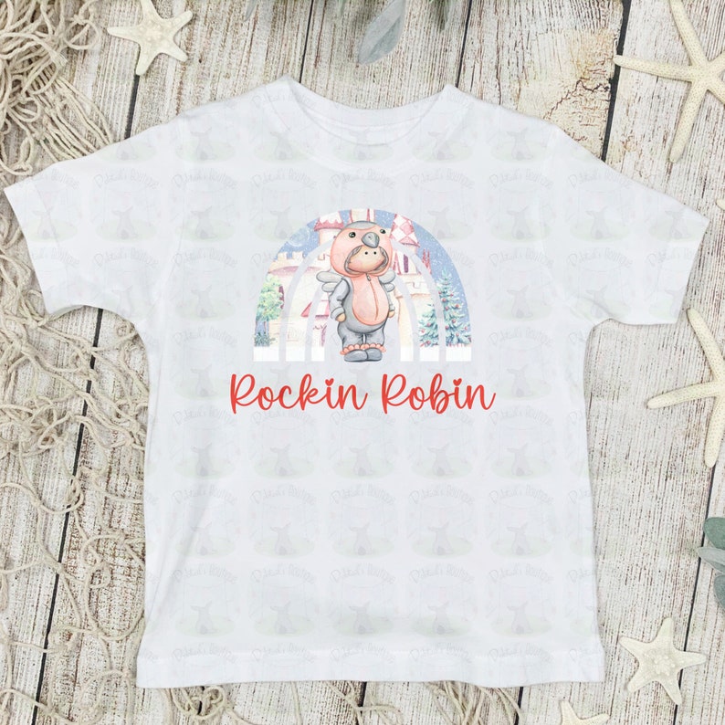 Rockin Robin T Shirt, Cute Girl Robin Top, Christmas T Shirt, Cute Boy ...