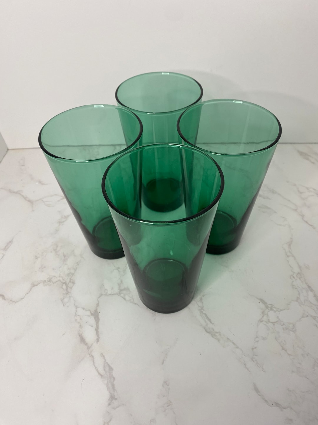 Set of 4 Green Water Glasses - Etsy