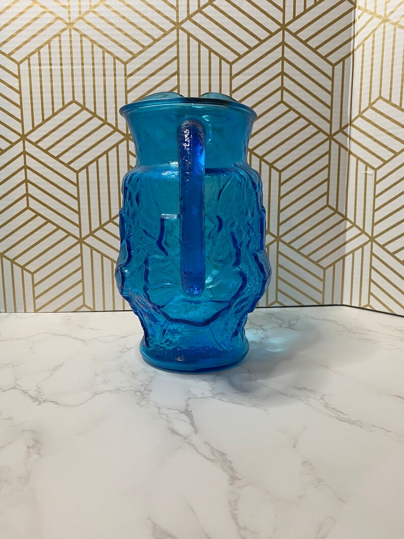 Anchor Hocking Blue Glass Pitcher - Etsy
