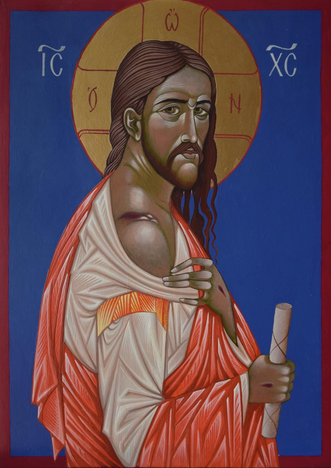 Icon of Jesus Christ With the Most Holy Shoulder Wound - Etsy
