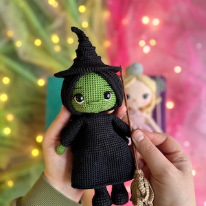 Elphaba Doll Amigurumi Crochet Pattern: Green Girl Fairy Tale Character ...