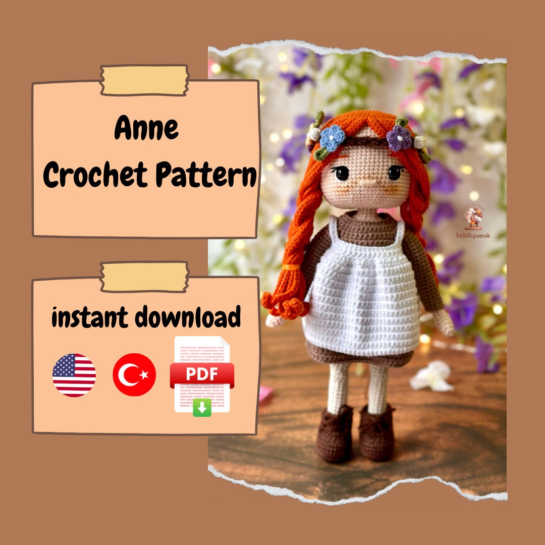 Anne Amigurumi Crochet Pattern,ginger Hair Girl, Handmade Toy Making ...