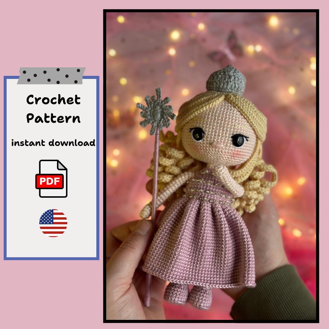 Wicked Glinda Doll Amigurumi Crochet Pattern: Fairy Tale Character (PDF ...
