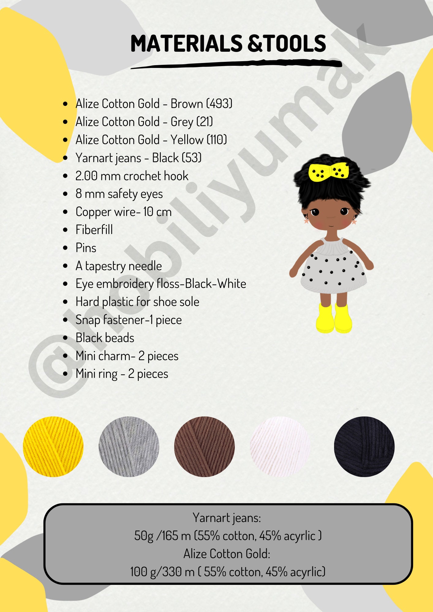 Maria Crochet Pattern, Mini Girl Amigurumi Pattern, English, Turkish ...